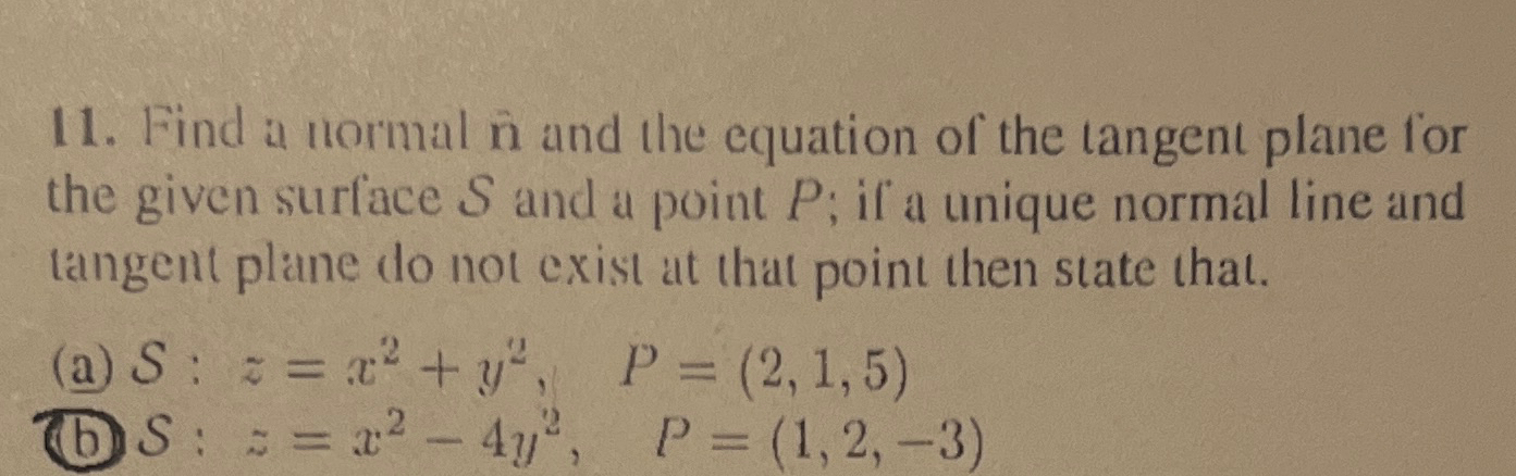 Solved Find a tormal hat(n) ﻿and the equation of the tangent | Chegg.com