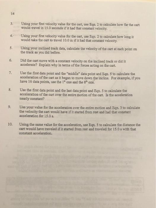 Solved Experiment 2: Linear Motion Introduction In this | Chegg.com