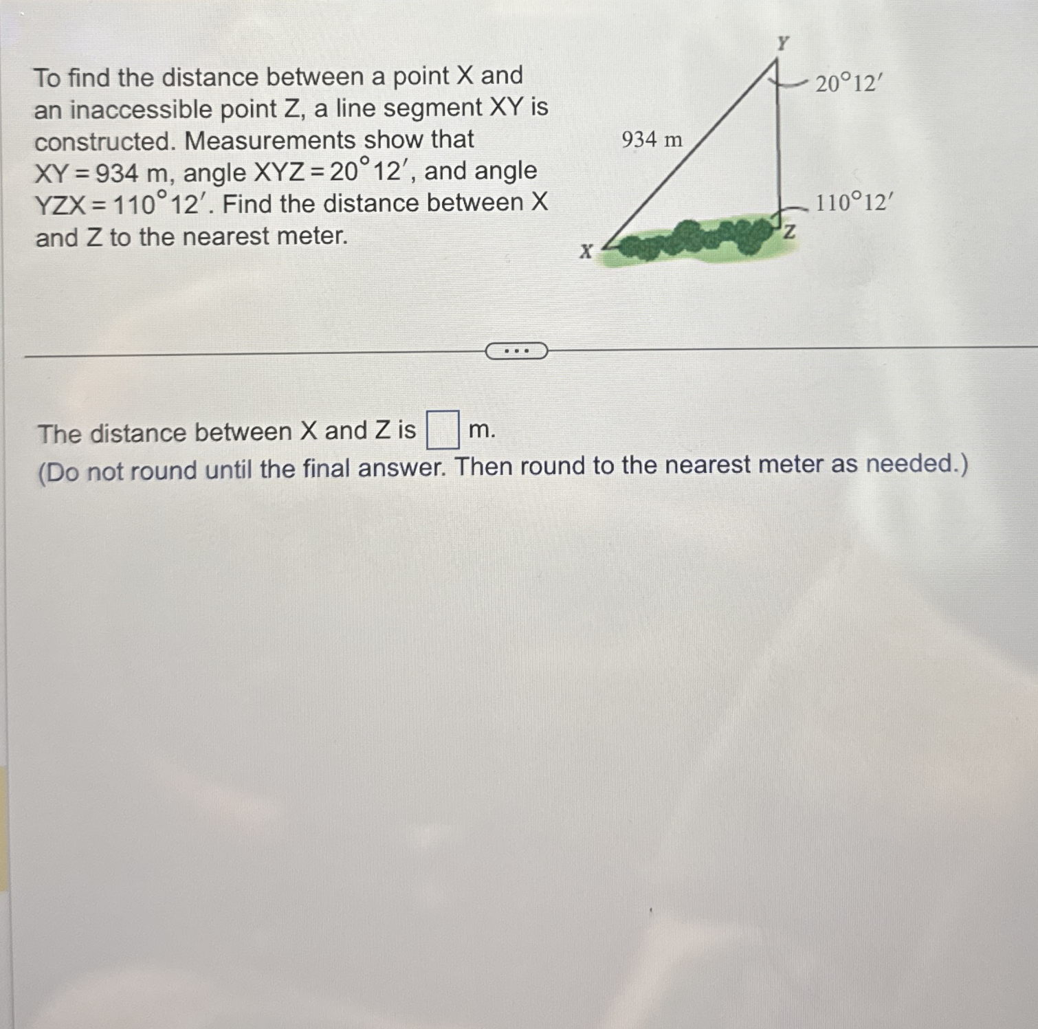 Solved To find the distance between a point x ﻿and an | Chegg.com