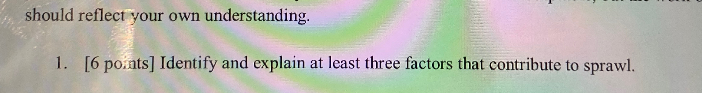 Solved should reflect your own understanding.[6 ﻿points] | Chegg.com