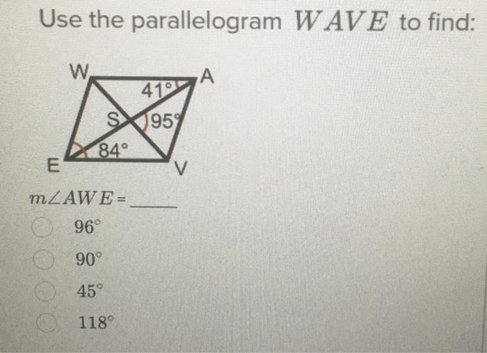 Solved Use the parallelogram WAVE to find: | Chegg.com