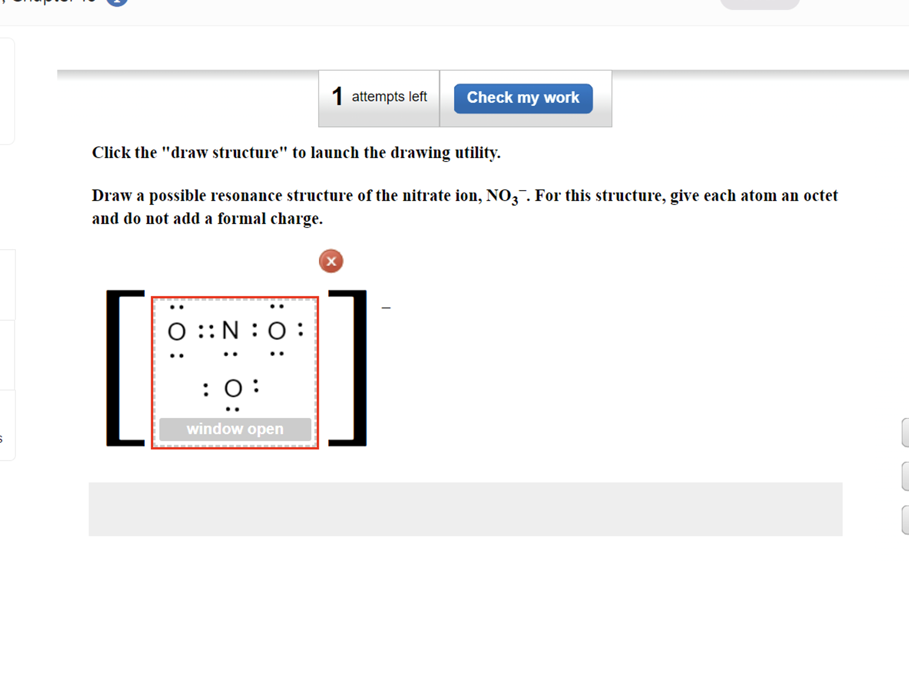 Solved 1 ﻿attempts leftClick the "draw structure" to launch | Chegg.com
