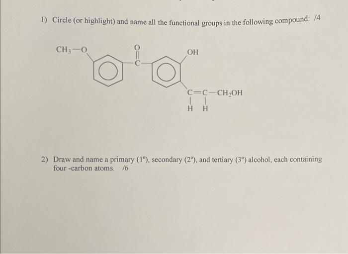 Solved 1) Circle (or highlight) and name all the functional | Chegg.com