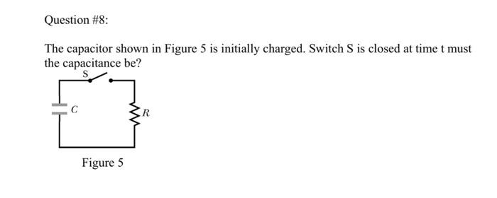 Solved The capacitor shown in Figure 5 is initially charged. | Chegg.com