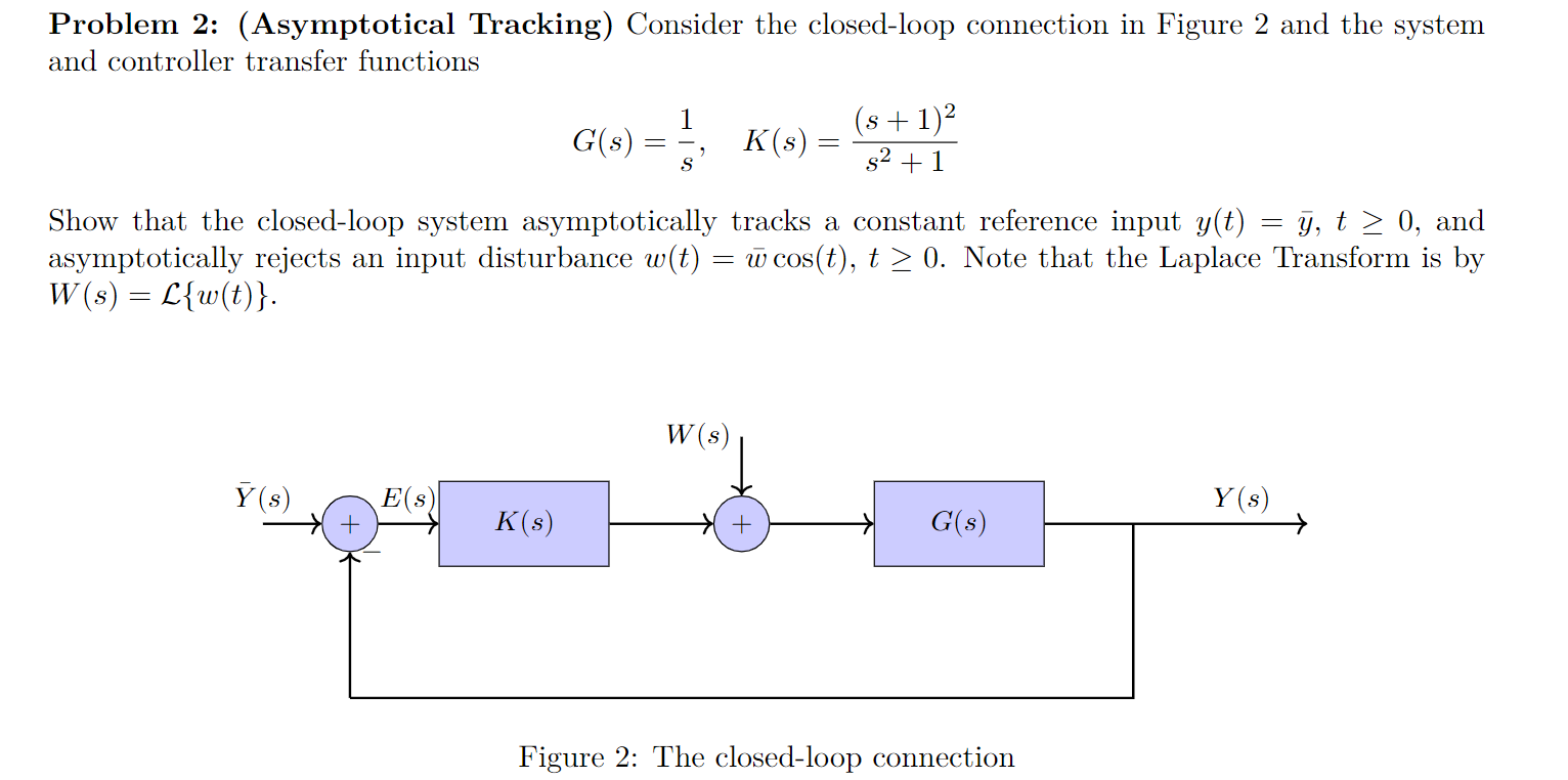 Solved Problem 2: (Asymptotical Tracking) ﻿Consider the | Chegg.com