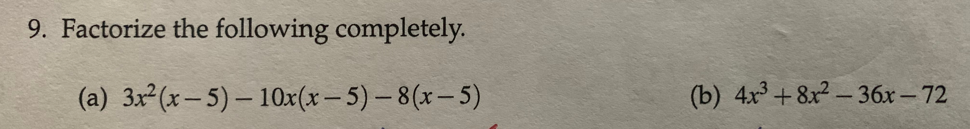 Solved Factorize the following | Chegg.com