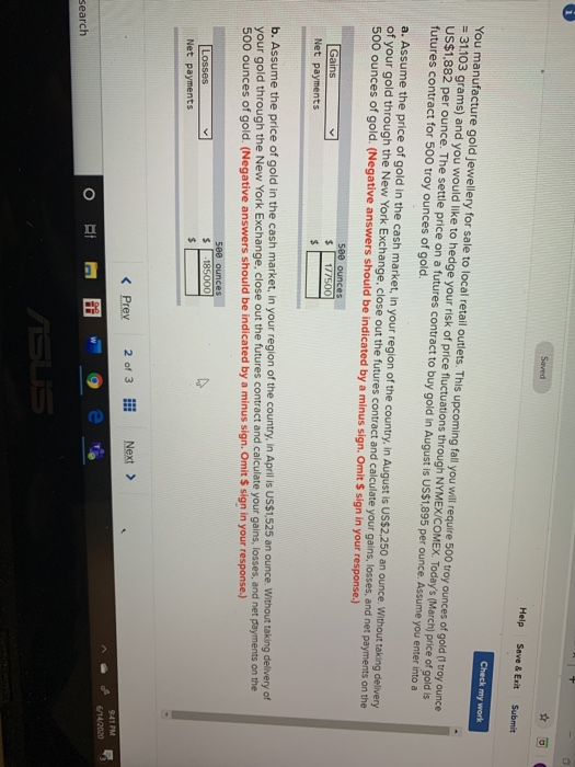Solved Saved Help Save & Exit Submit Check my work You | Chegg.com
