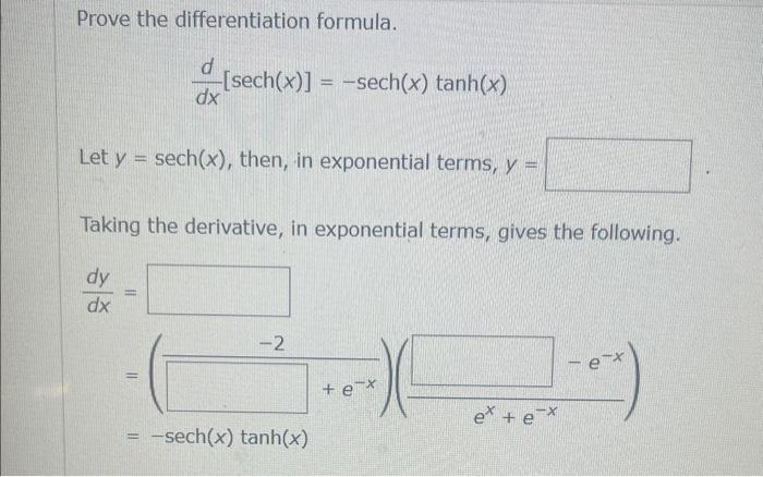 Solved Prove the differentiation formula. | Chegg.com