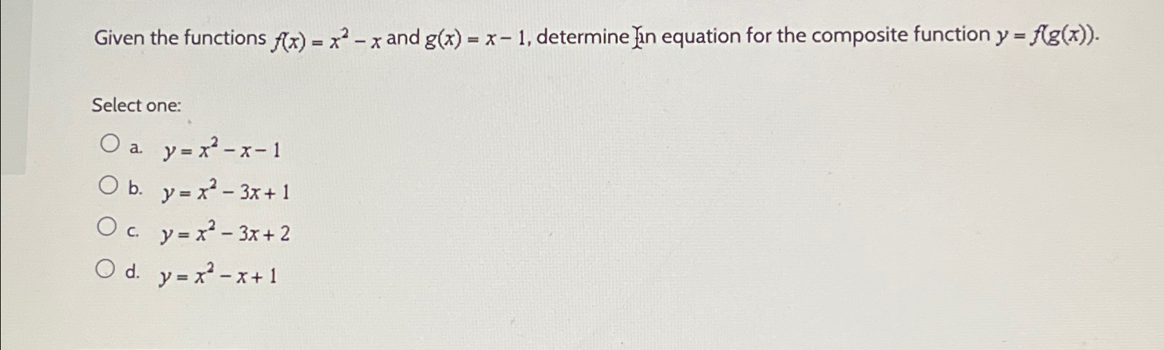 Solved Given the functions f(x)=x2-x ﻿and g(x)=x-1, | Chegg.com