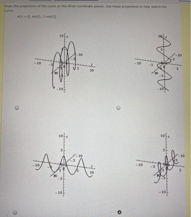 Solved Draw the projections of the curve on the three | Chegg.com