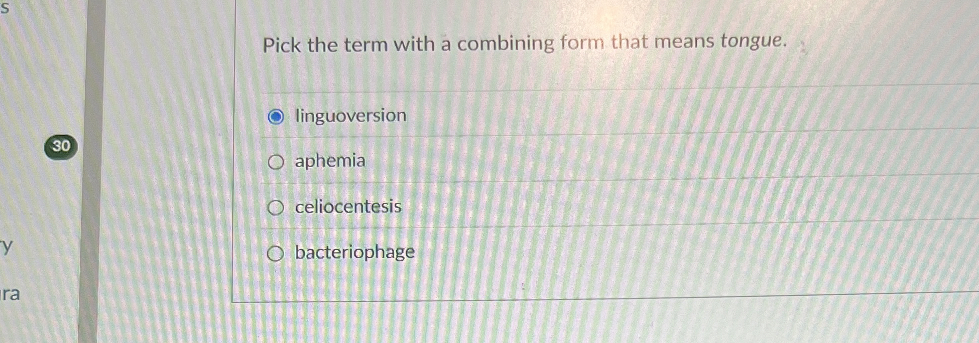 Solved Pick the term with a combining form that means | Chegg.com