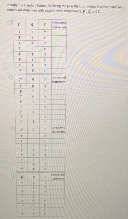 Solved How many rows of truth values are needed in a truth | Chegg.com