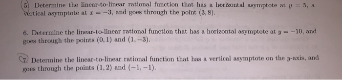 Solved 5. Determine the linear-to-linear rational function | Chegg.com