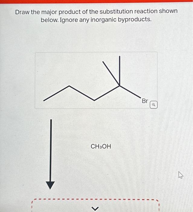 Solved Draw the major product of the substitution reaction | Chegg.com