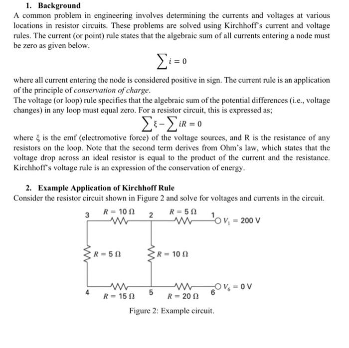 Solved 1. Background A common problem in engineering | Chegg.com