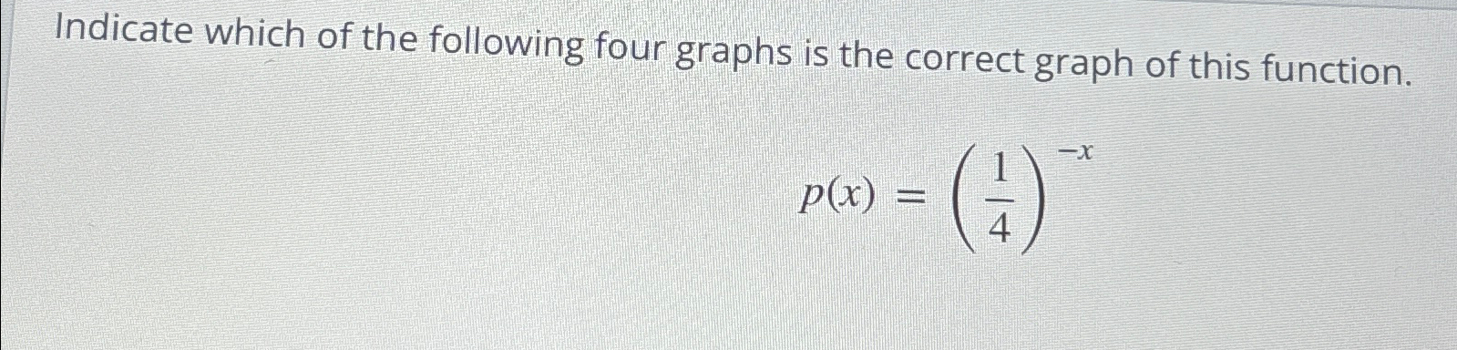 Solved Indicate which of the following four graphs is the | Chegg.com