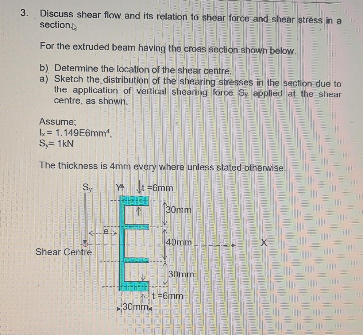 Solved 3. Discuss shear flow and its relation to shear force | Chegg.com