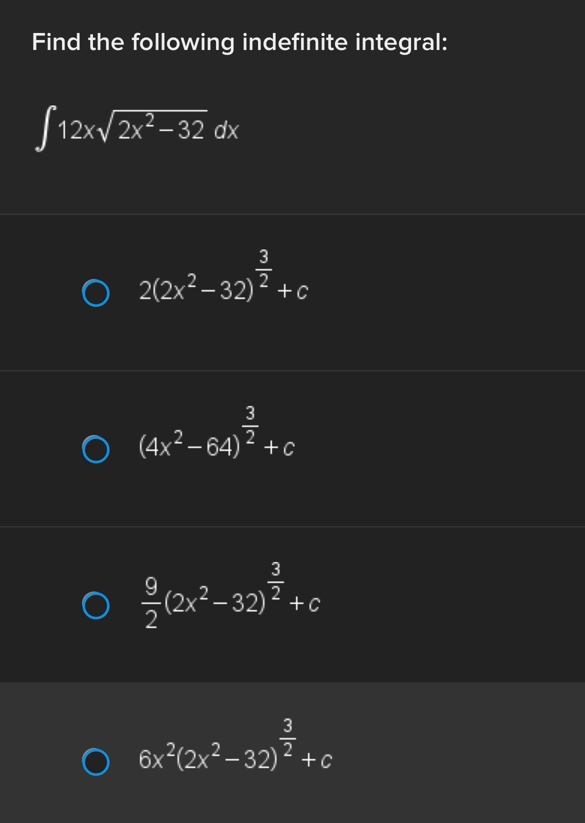 Solved Find the following indefinite | Chegg.com
