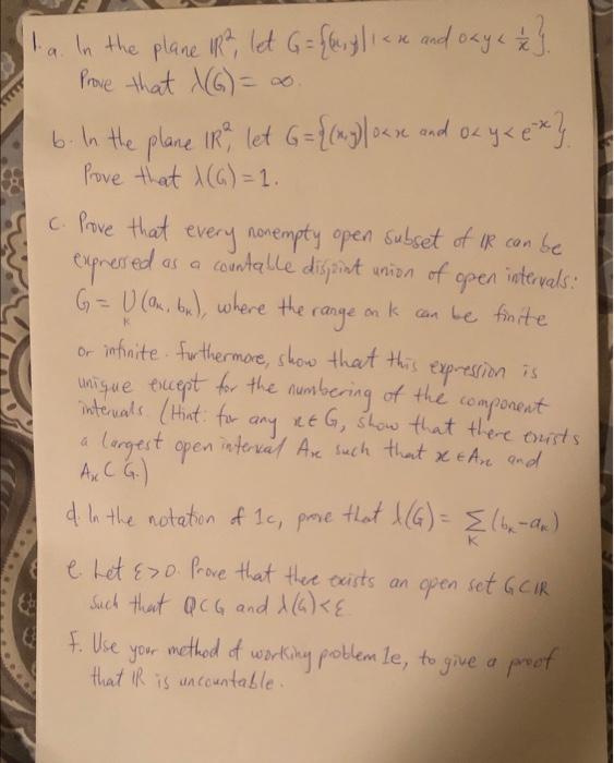 Solved 1. a. In the plane R2,l et G={(x,y)∣0. Prove that | Chegg.com