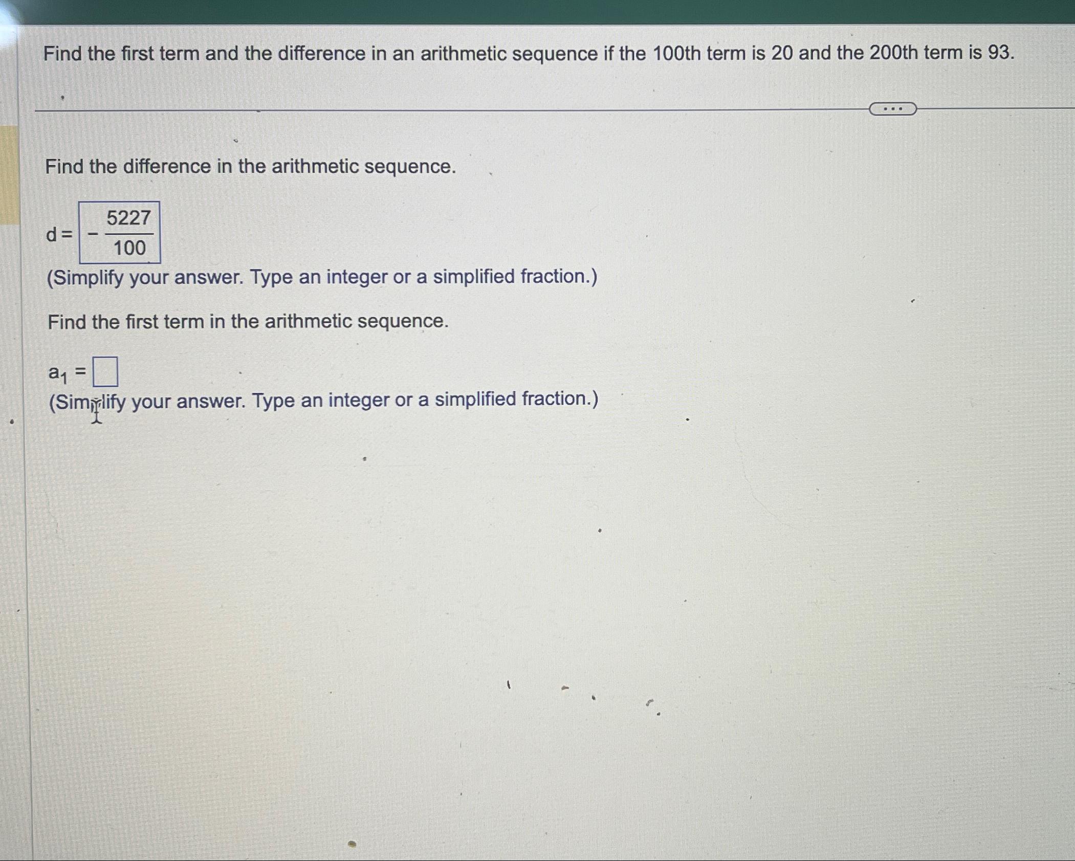 Solved Find the first term and the difference in an | Chegg.com
