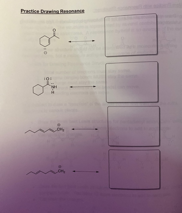 Solved More Practice with Resonance Structures: • Draw | Chegg.com