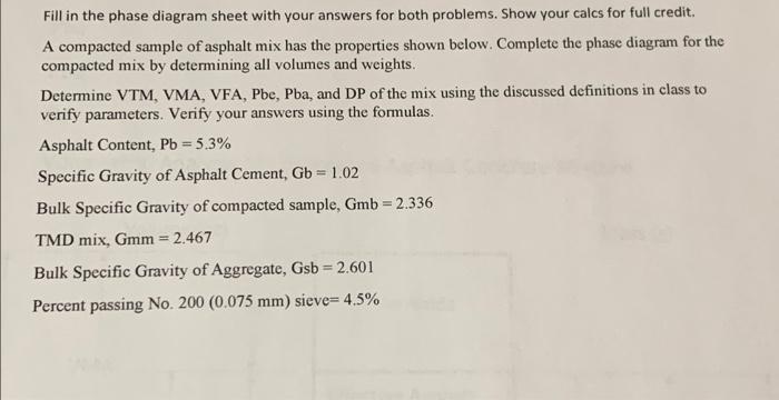 Solved Fill in the phase diagram sheet with your answers for | Chegg.com