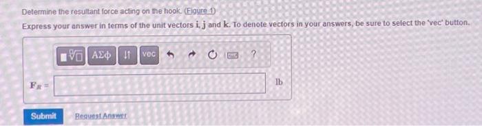 Solved Determine The Resultant Force Acting On The Hook