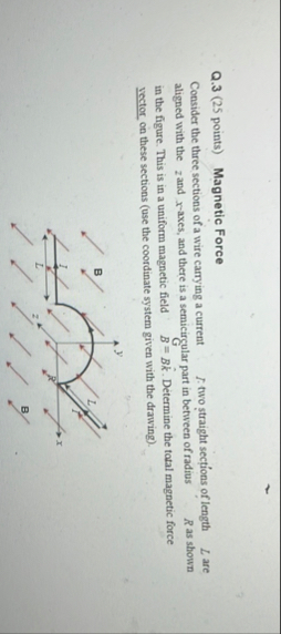 Solved Q. 3 (25 ﻿points) ﻿Magnetic ForceConsider the three | Chegg.com