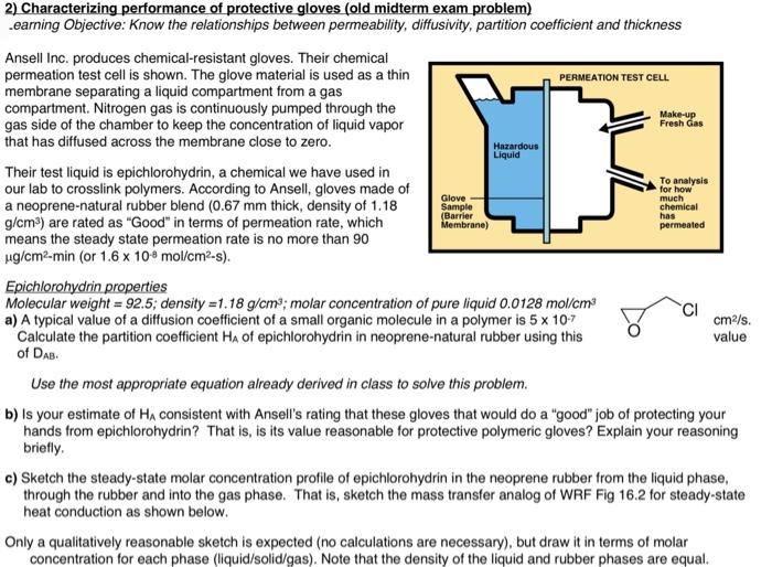 2) Characterizing performance of protective gloves | Chegg.com