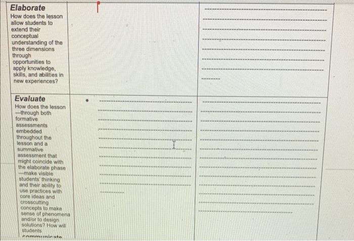 Lesson Sequence 5E Stage . . Student Activities How | Chegg.com