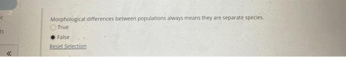 Solved Morphological differences between populations always | Chegg.com