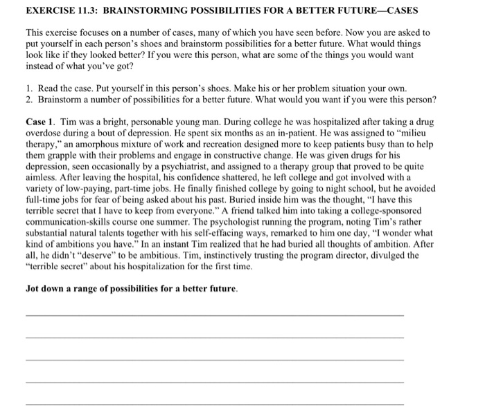 Solved Possibilities for the Future Use your exercise manual | Chegg.com