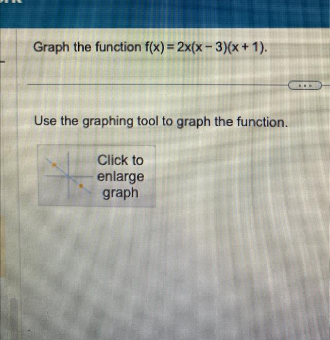 Solved Graph the function f(x)=2x(x−3)(x+1) Use the graphing | Chegg.com