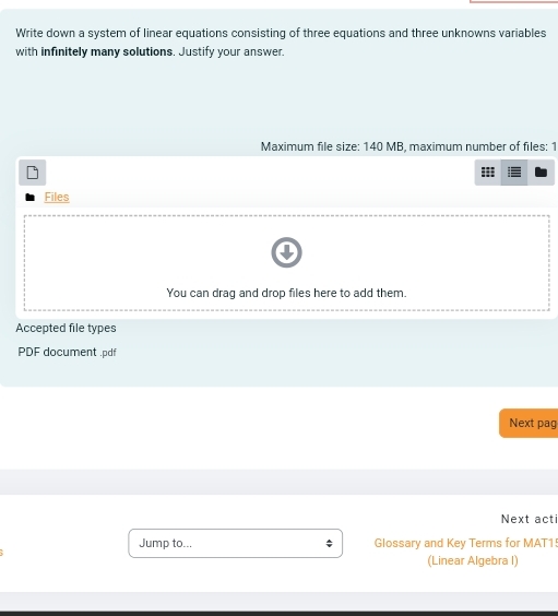 Solved Write down a system of linear equations consisting of | Chegg.com