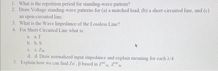 Solved 1. What is the repetition period for standing-wave | Chegg.com