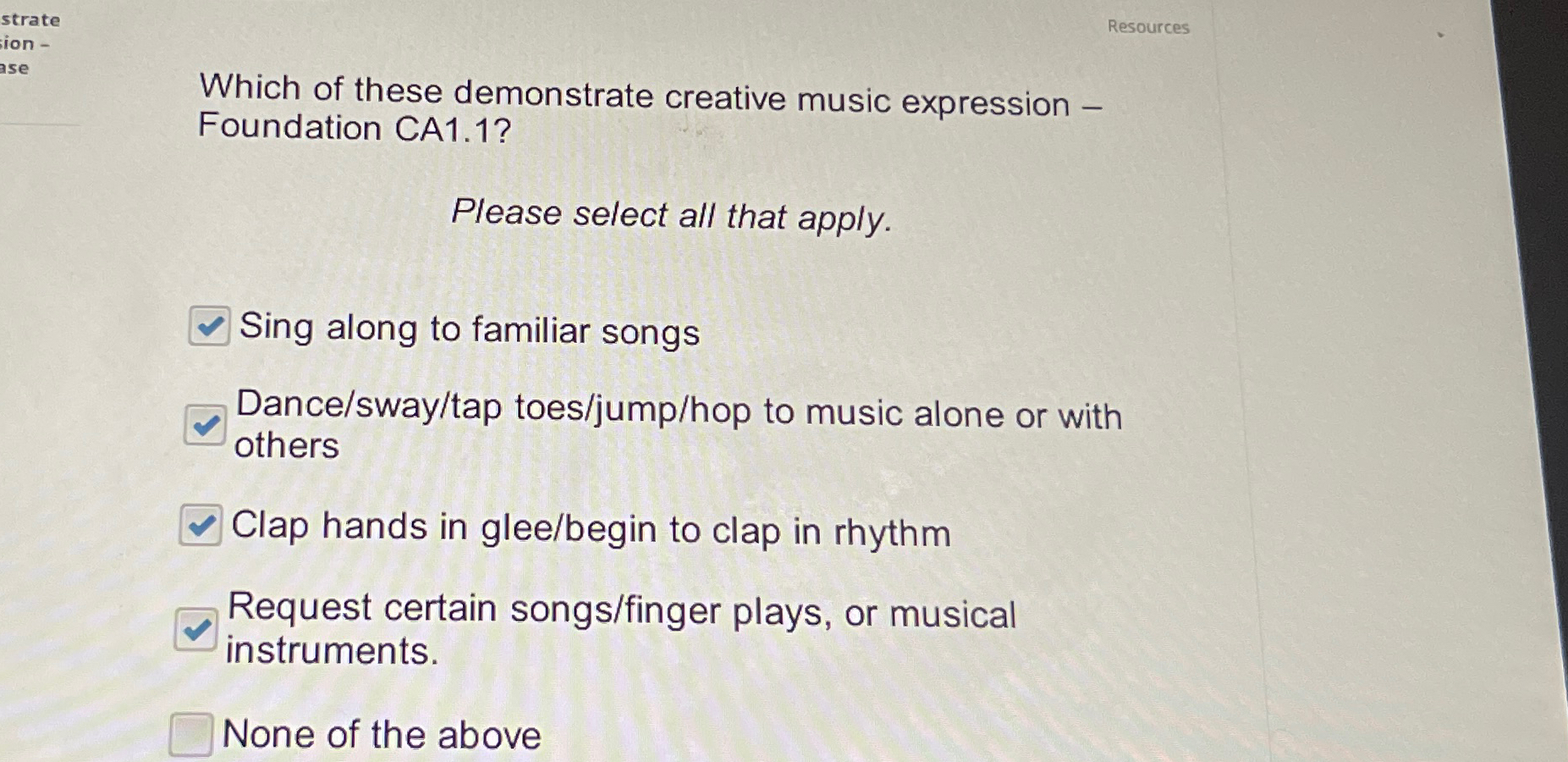 Solved ResourcesWhich of these demonstrate creative music | Chegg.com