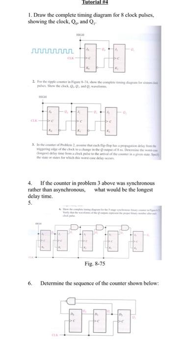Solved 1. Draw the complete timing diagram for 8 clock | Chegg.com