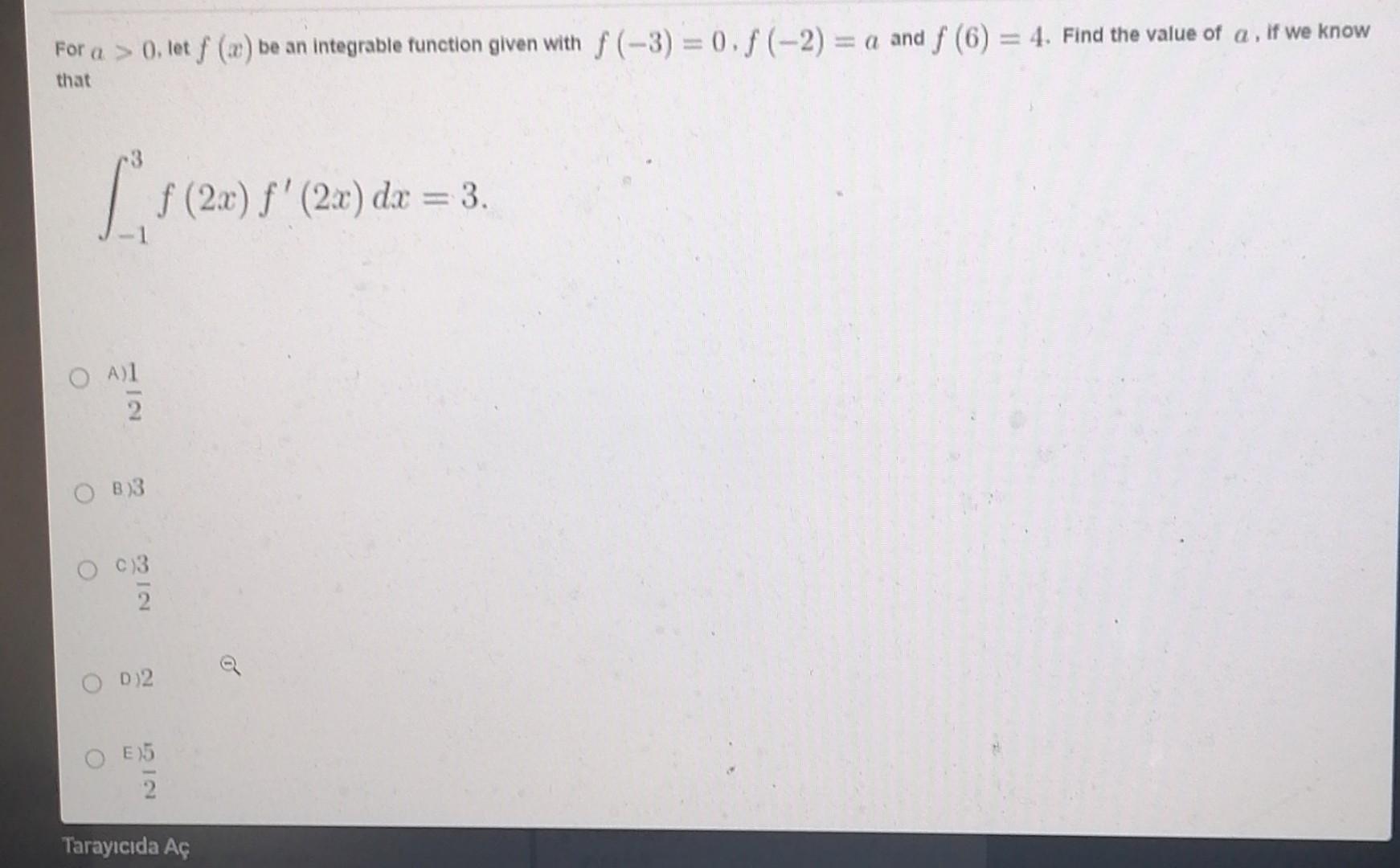 Solved For A 0 Let F X Be An Integrable Function Given