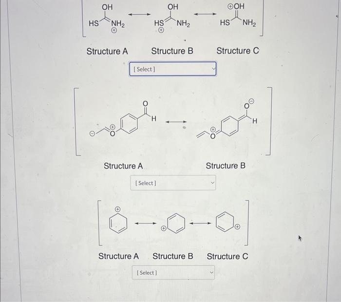 Solved options are how ever many structures there is; for | Chegg.com