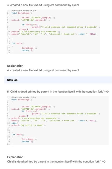 Solved 4. created a new file text.txt using cat command by | Chegg.com