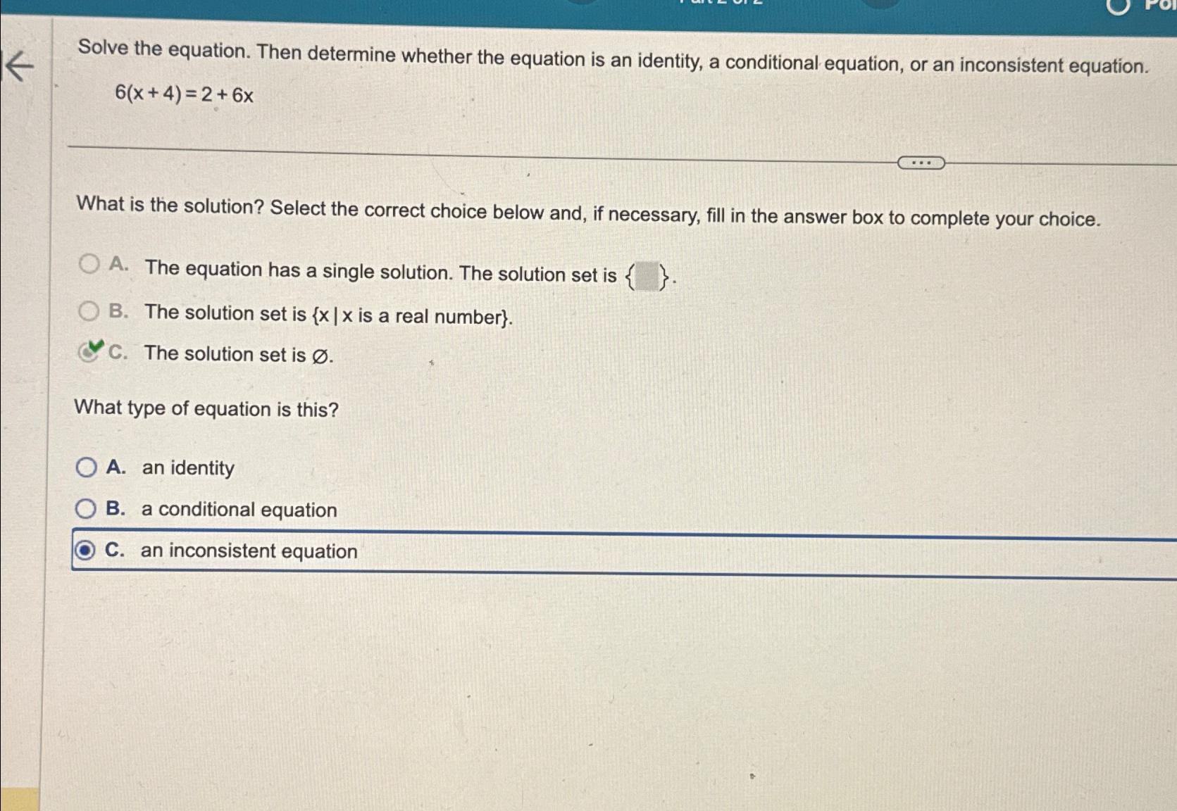 Solved Solve The Equation Then Determine Whether The