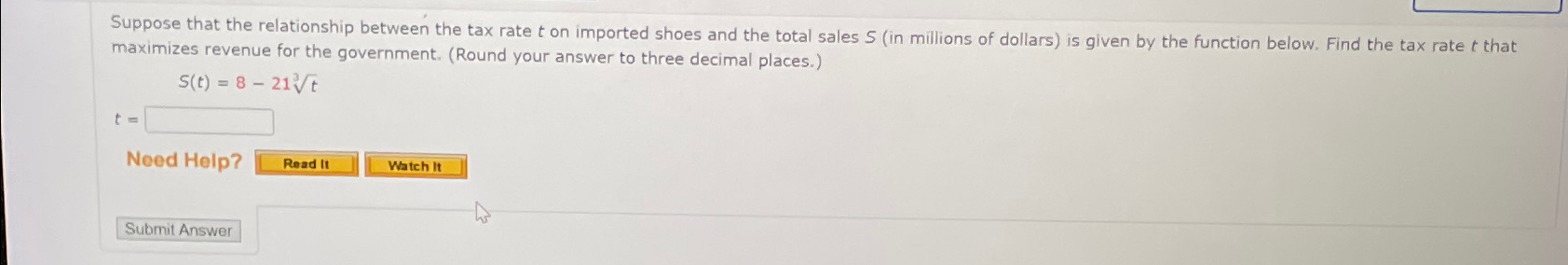 Solved Suppose that the relationship between the tax rate t | Chegg.com