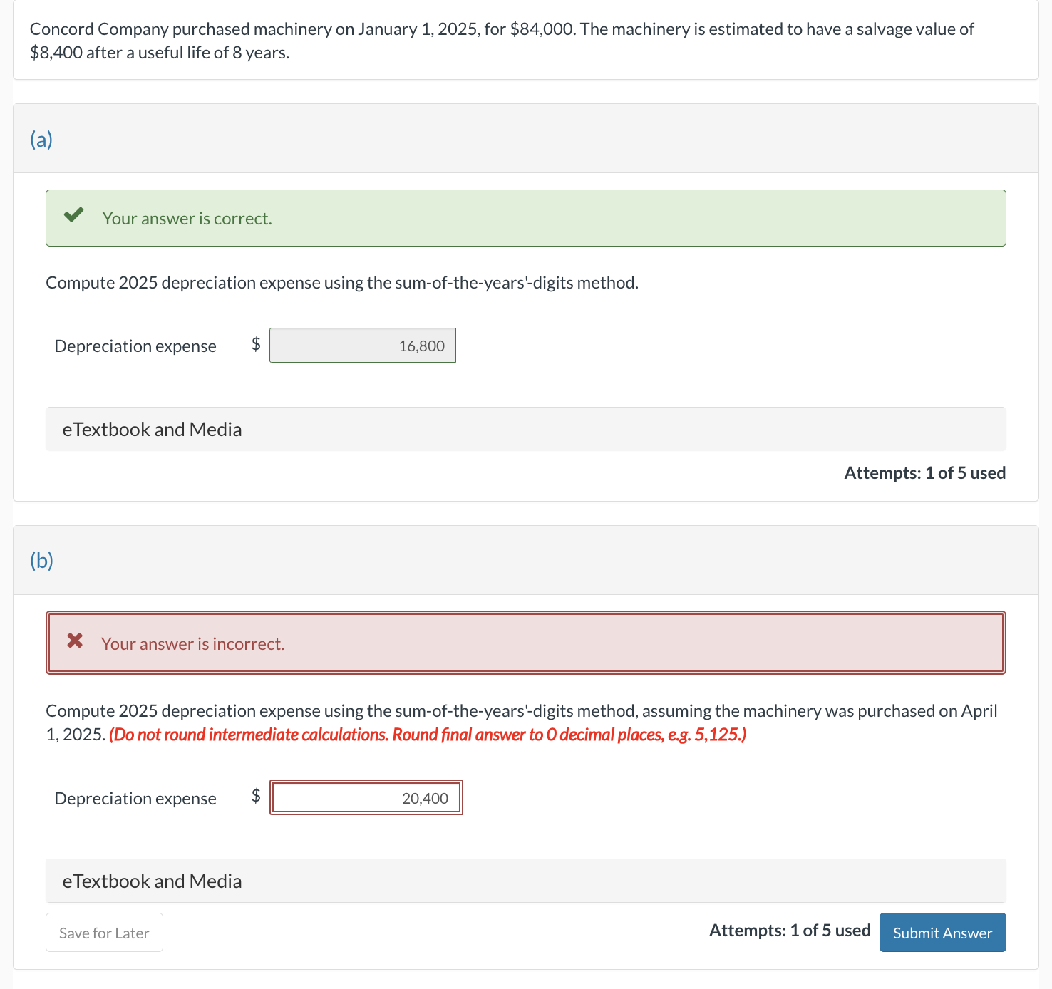 Solved Concord Company purchased machinery on January | Chegg.com