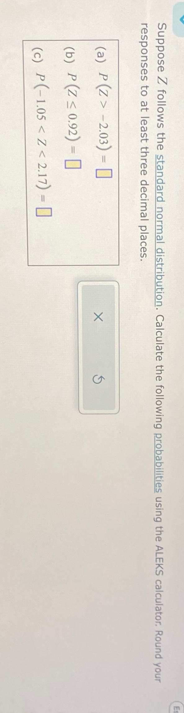 Solved Suppose Z ﻿follows the standard normal distribution. | Chegg.com
