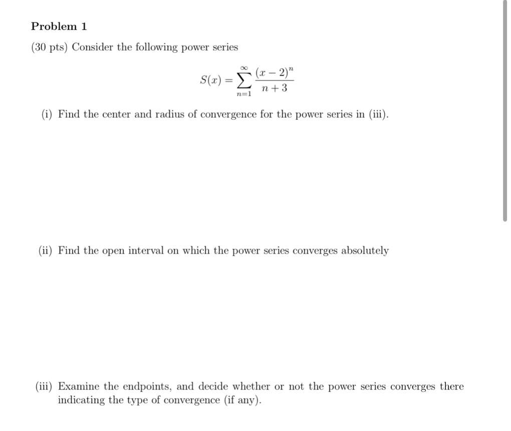 Solved Problem 1(30 ﻿pts) ﻿Consider the following power | Chegg.com