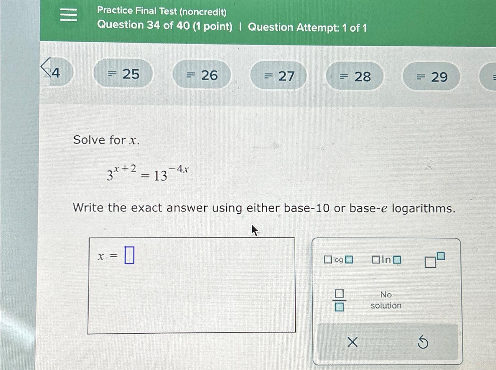 Solved Practice Final Test (noncredit)Question 34 ﻿of 40 (1 | Chegg.com