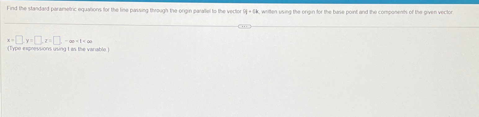 Solved Find the standard parametric equations for the line | Chegg.com