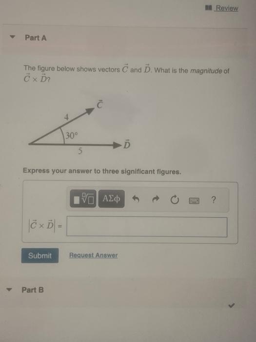 Solved The figure below shows vectors C and D. What is the | Chegg.com