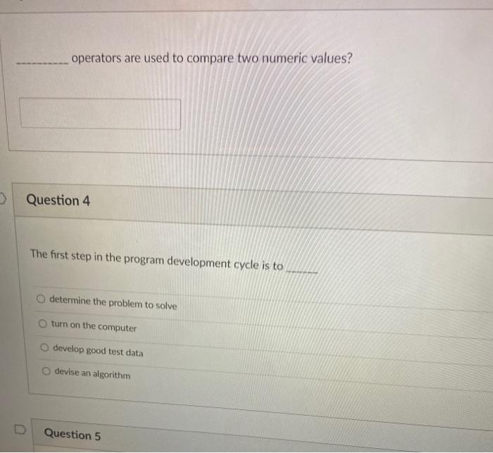 Solved operators are used to compare two numeric values? > | Chegg.com