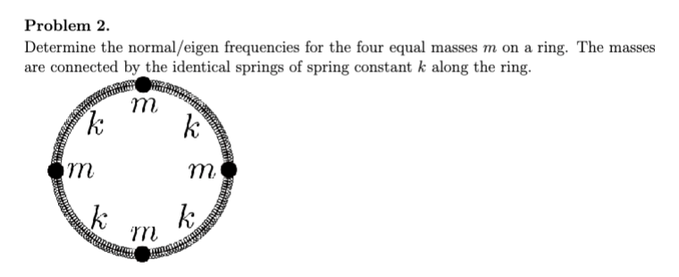 Solved Problem 2.Determine the normal/eigen frequencies for | Chegg.com